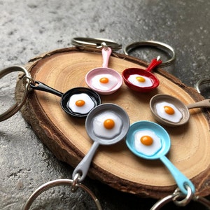 Fried Egg and Frying Pan Key-ring | 3D | Breakfast | Brunch | Food ...