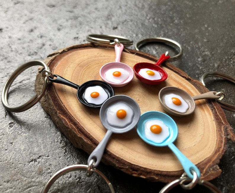 Fried Egg and Frying Pan Key-ring | 3D | Breakfast | Brunch | Food ...