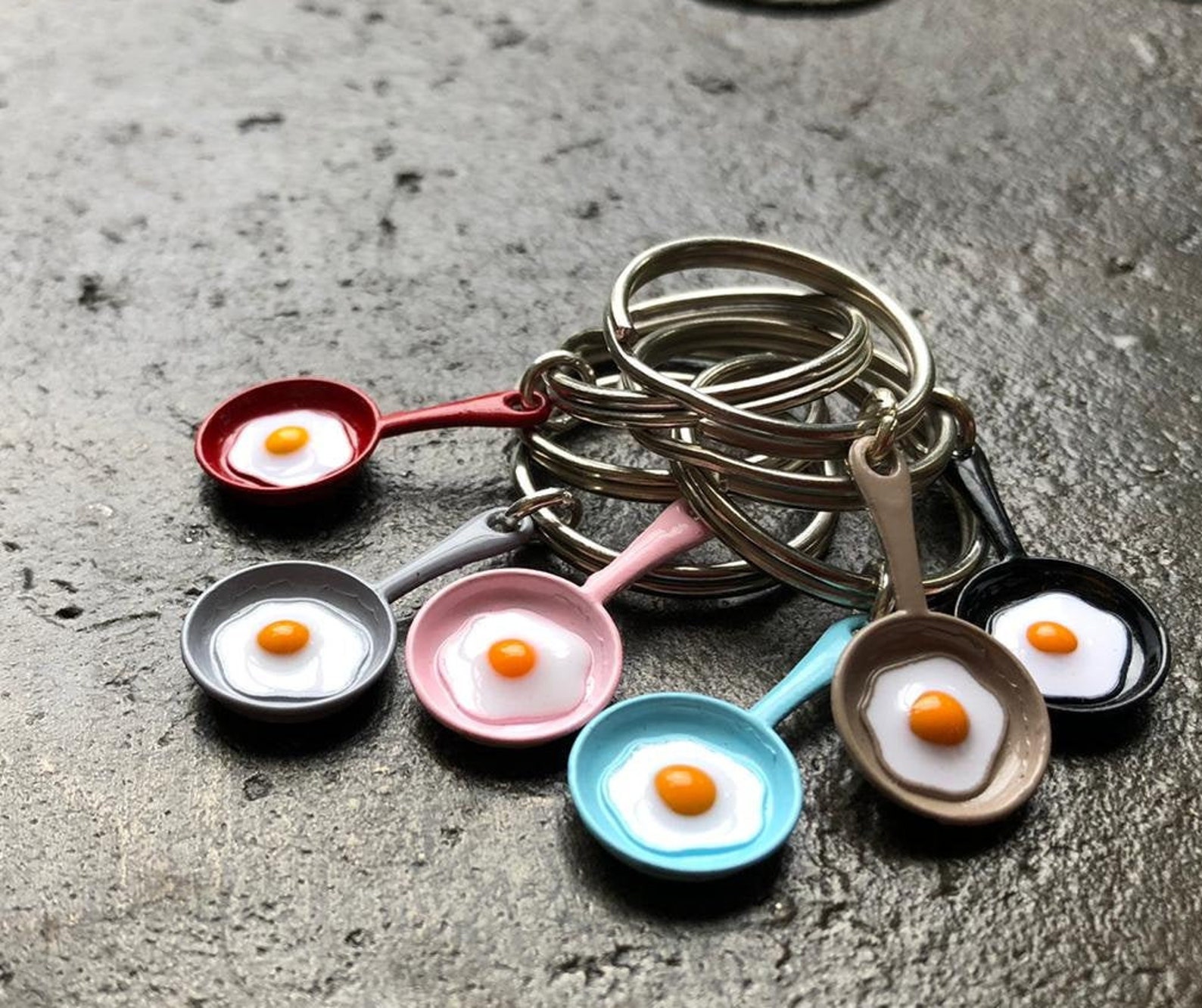 Fried Egg and Frying Pan Key-ring | 3D | Breakfast | Brunch | Food ...