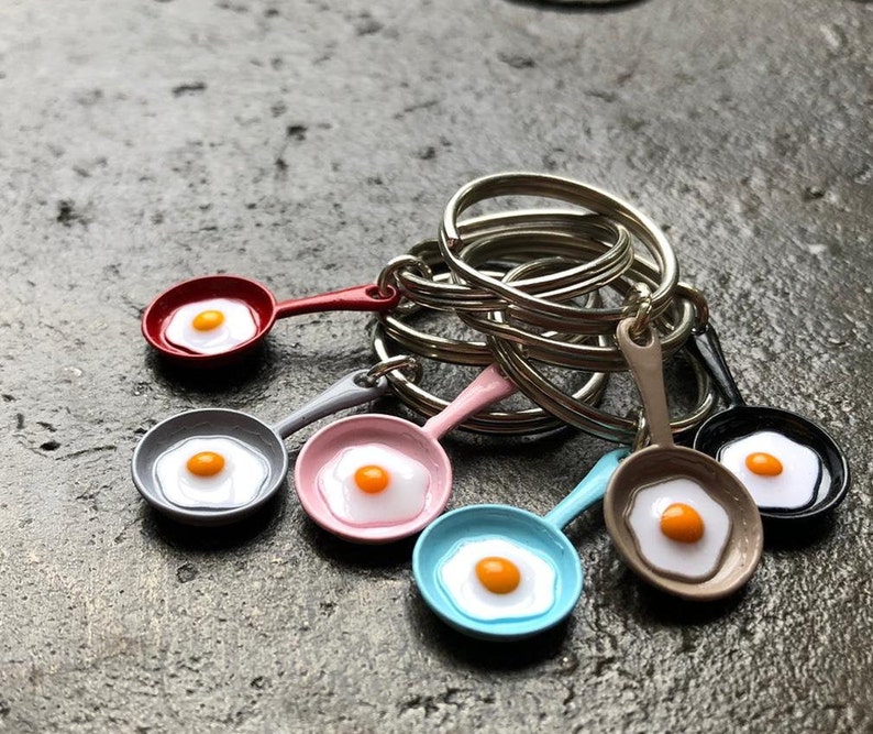 Fried Egg and Frying Pan Key-ring 3D Breakfast Brunch - Etsy