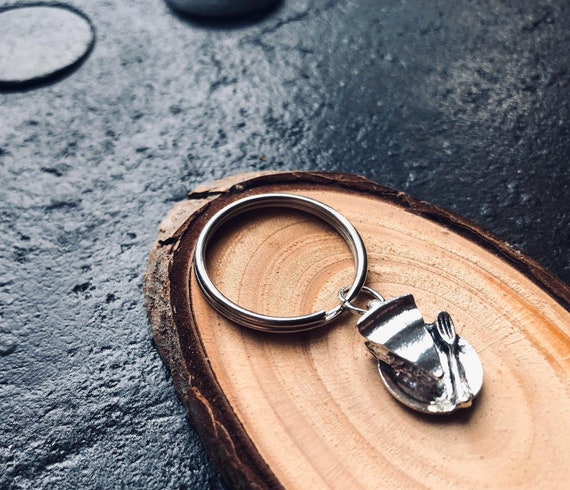 Slice of Cake on a Plate Key-ring Dessert Pudding | Etsy