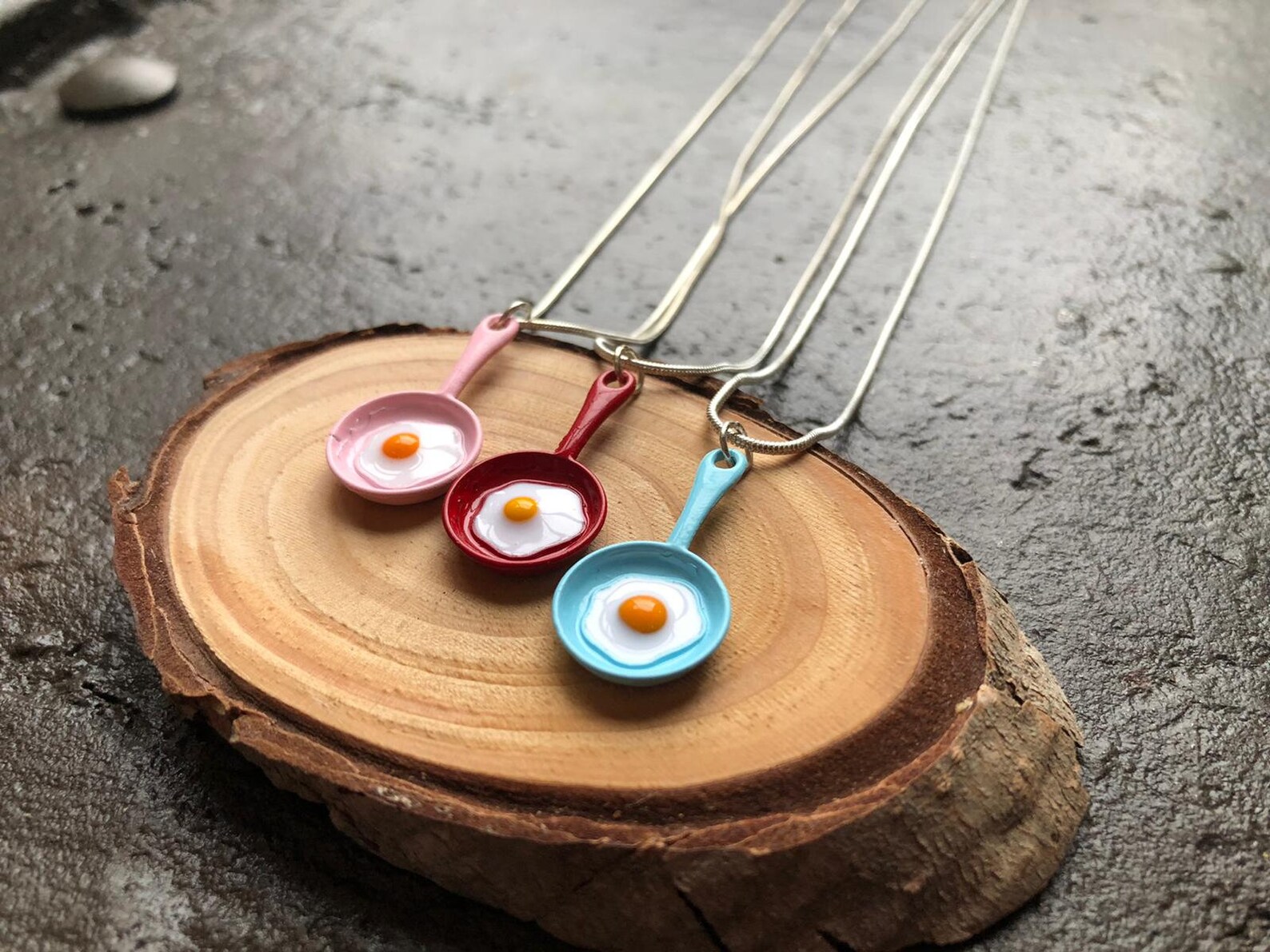 Fried Egg and Frying Pan Necklace 3D Breakfast Brunch - Etsy