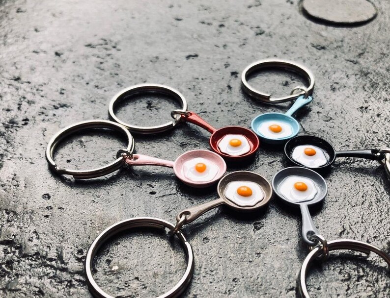 Fried Egg and Frying Pan Key-ring | 3D | Breakfast | Brunch | Food ...
