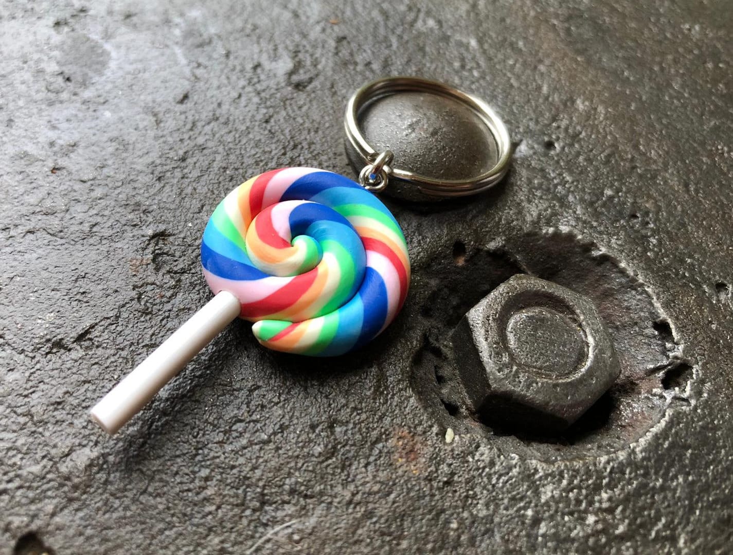 Lollipop Keyring Lolly Keychain Bright and Colourful | Etsy