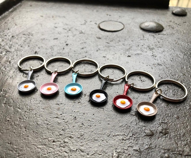 Fried Egg and Frying Pan Key-ring | 3D | Breakfast | Brunch | Food ...