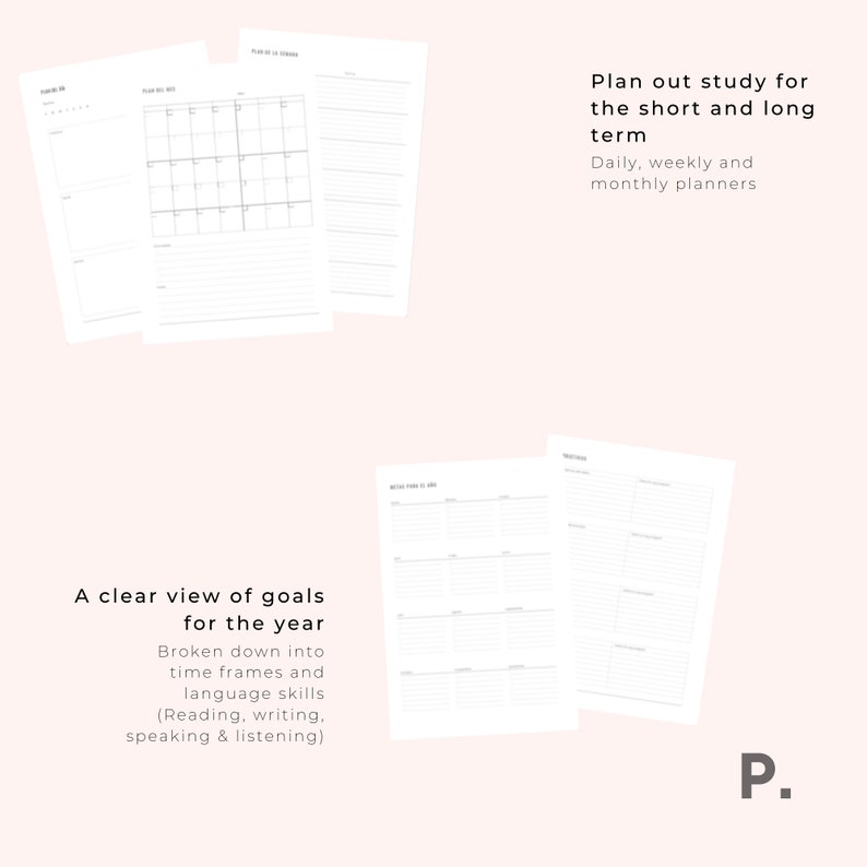 Spanish Language Study Guide - Printable Planner | Workbook | 21 Pages ...