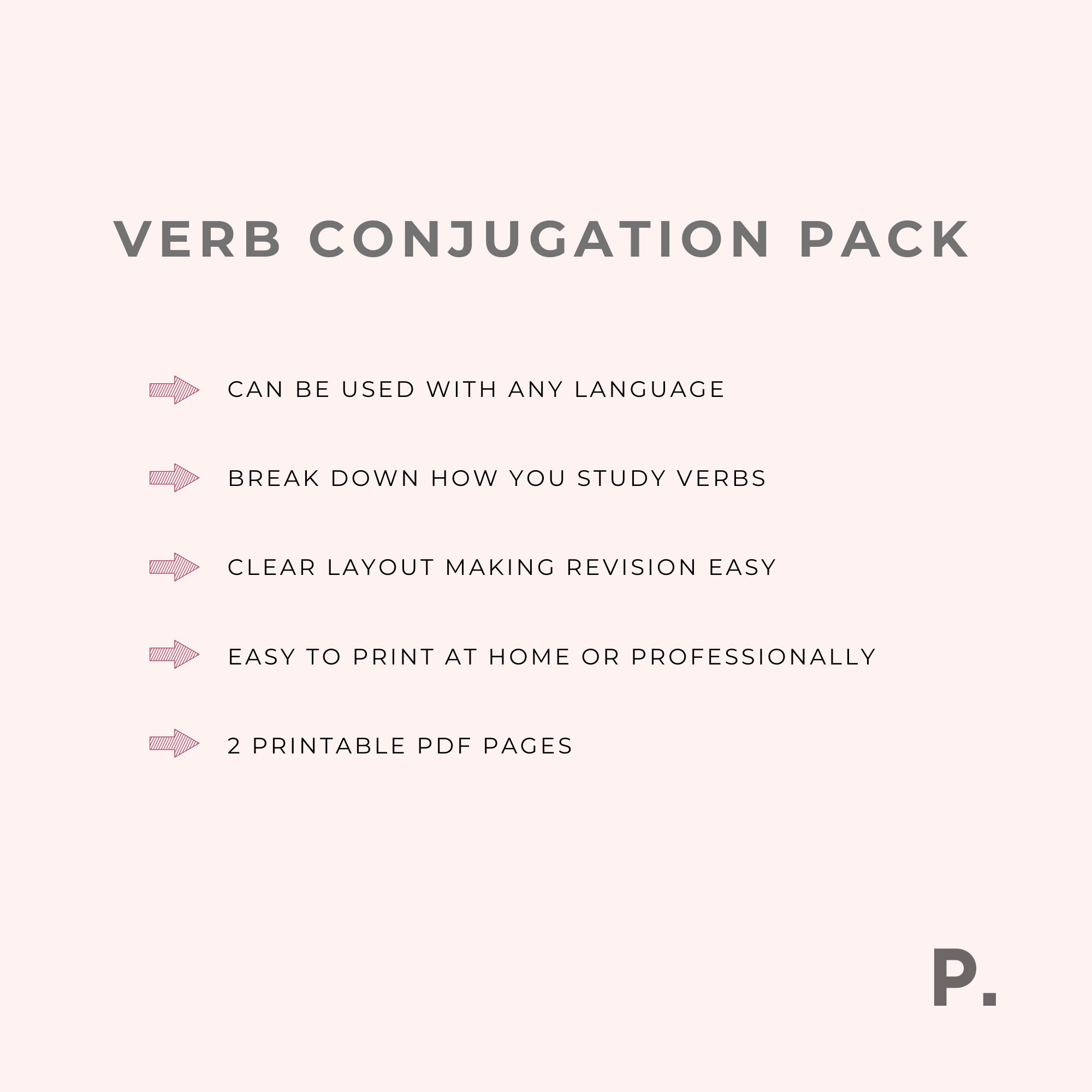Verb Conjugation Revision and Study Pack - Etsy