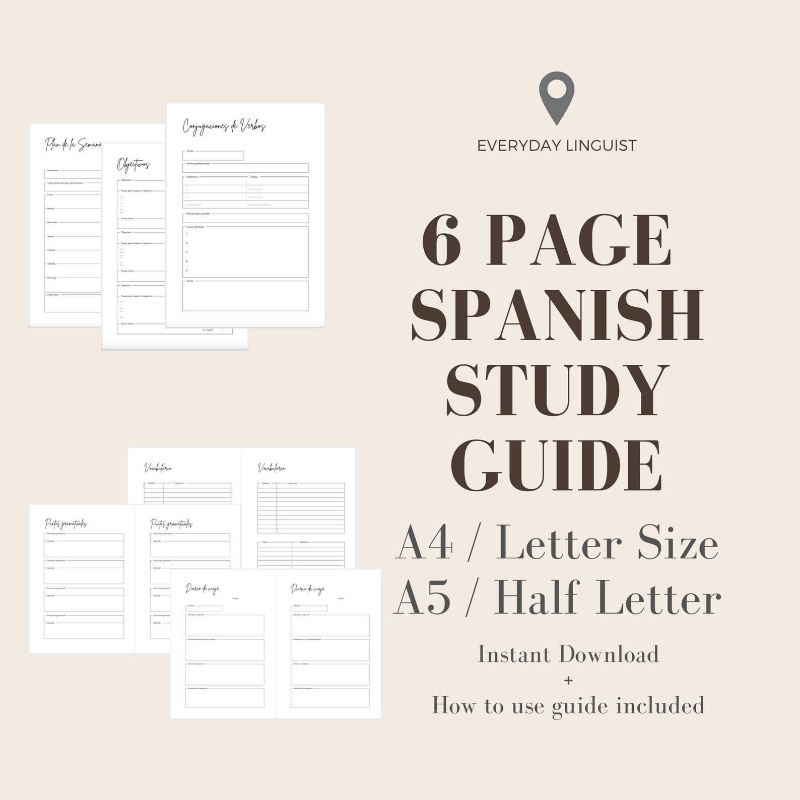 The Ultimate Spanish Study Guide Printable Study Pack | Etsy
