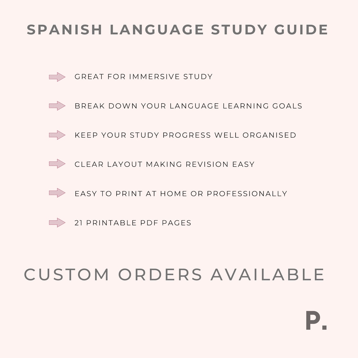 Spanish Language Study Guide - Printable Planner | Workbook | 21 Pages ...