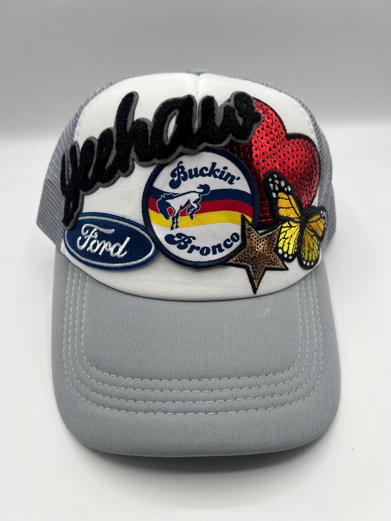 Gray and White Yeehaw Ford Trucker Hat - Etsy