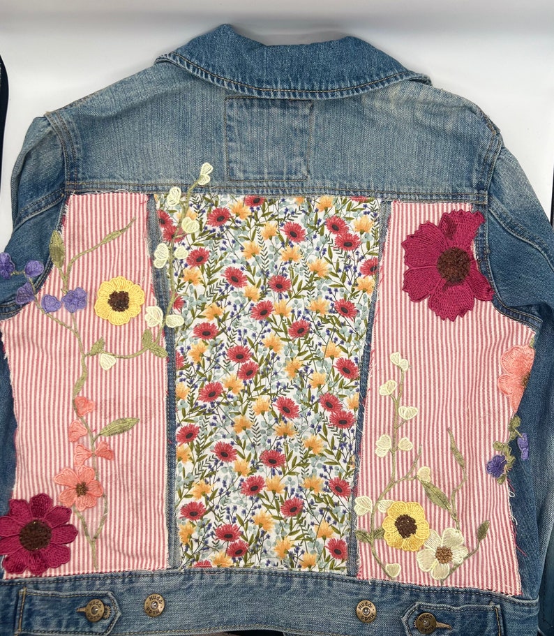 Custom Embroidered Jean Jacket With Flowers,pearls and Consider the ...