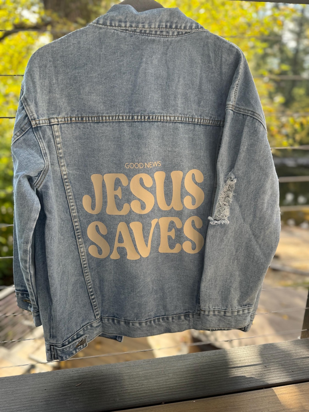 Jesus Saves Jean Jacket - Etsy
