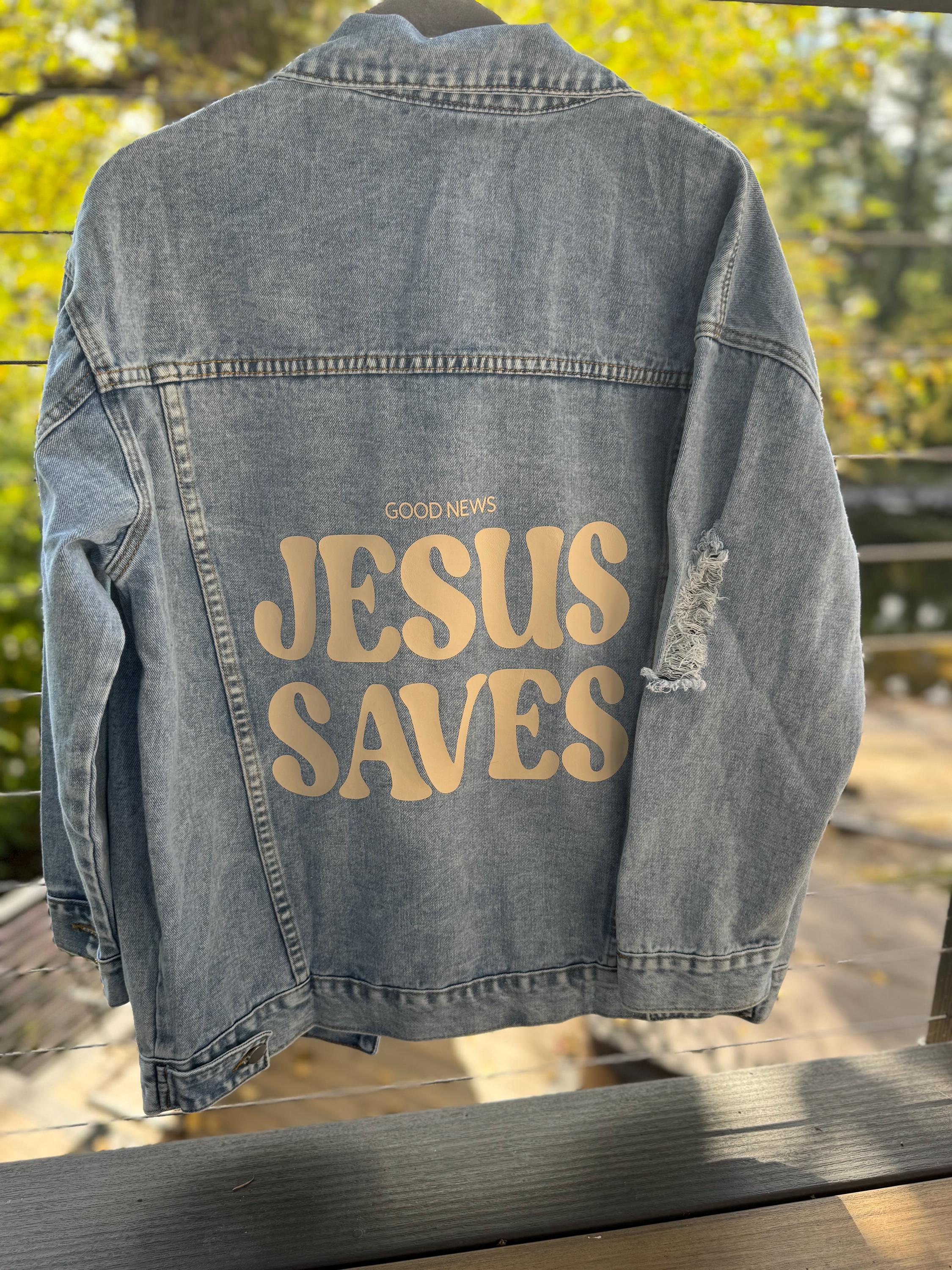 Jesus Saves Jean Jacket - Etsy