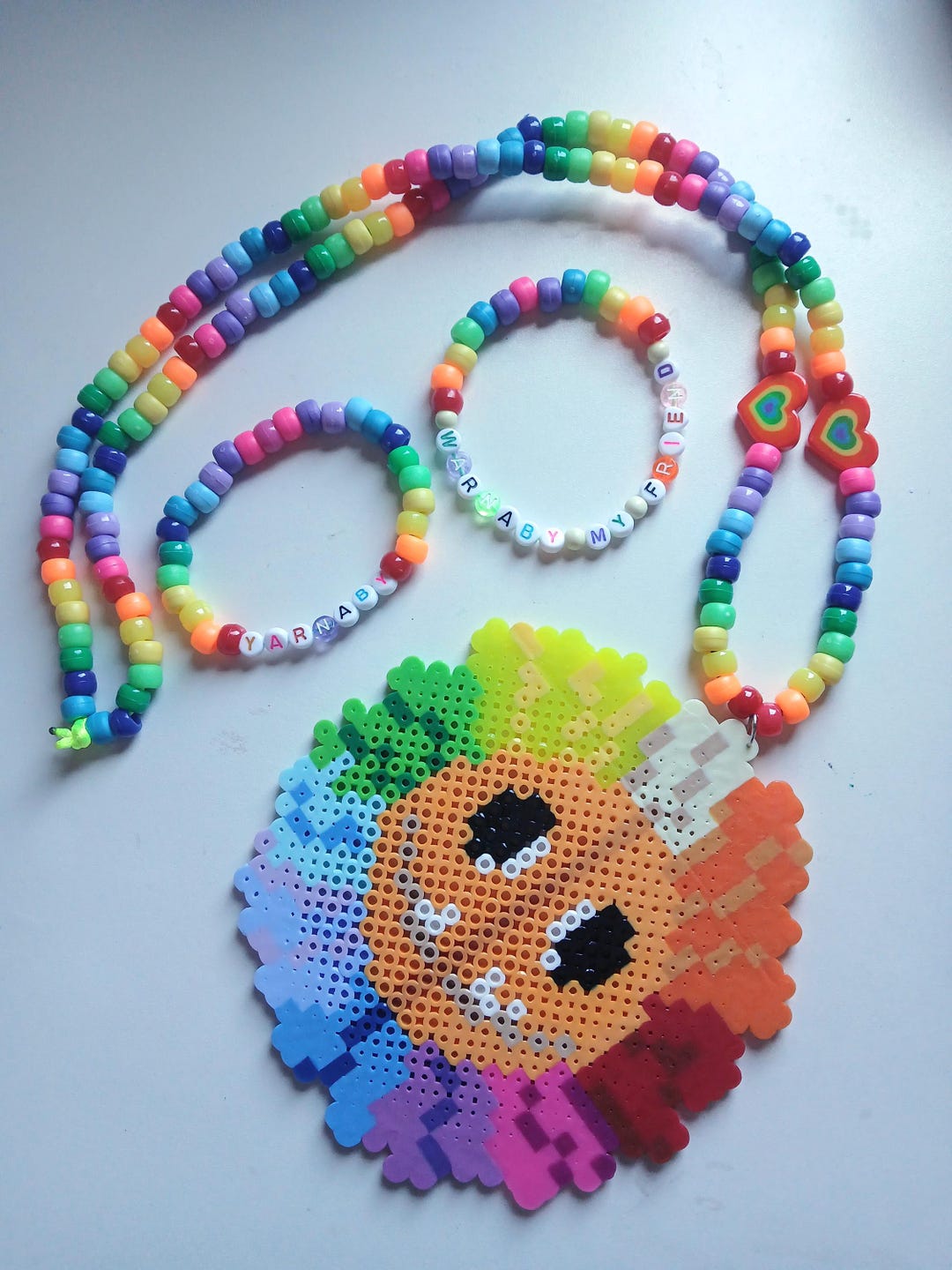 Poppy Playtime Yarnaby Perler Necklace Set- Bracelets Kandi Rave Gift ...
