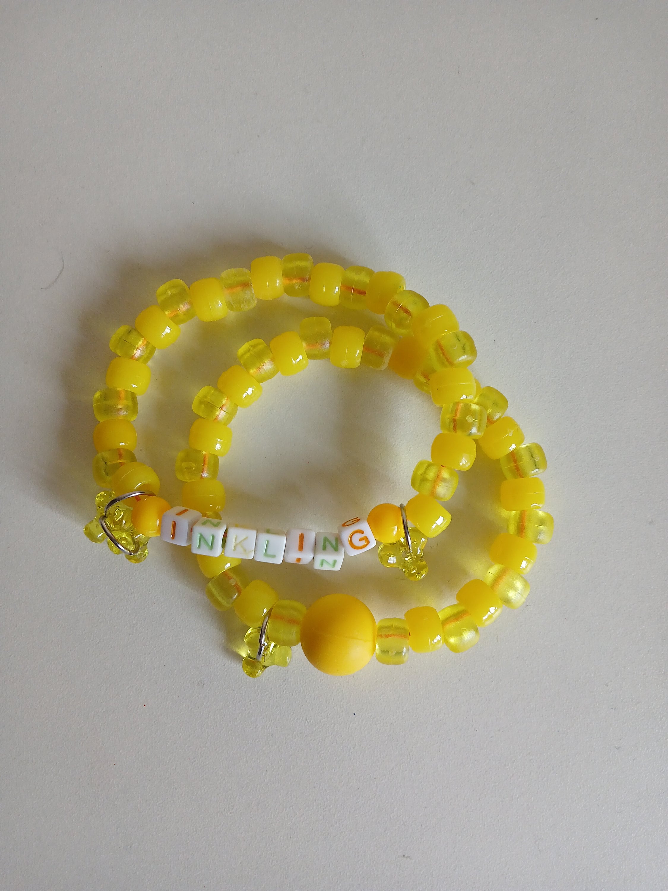Splatoon Inkling Yellow Kandi Necklace and Bracelet Set Video Game ...