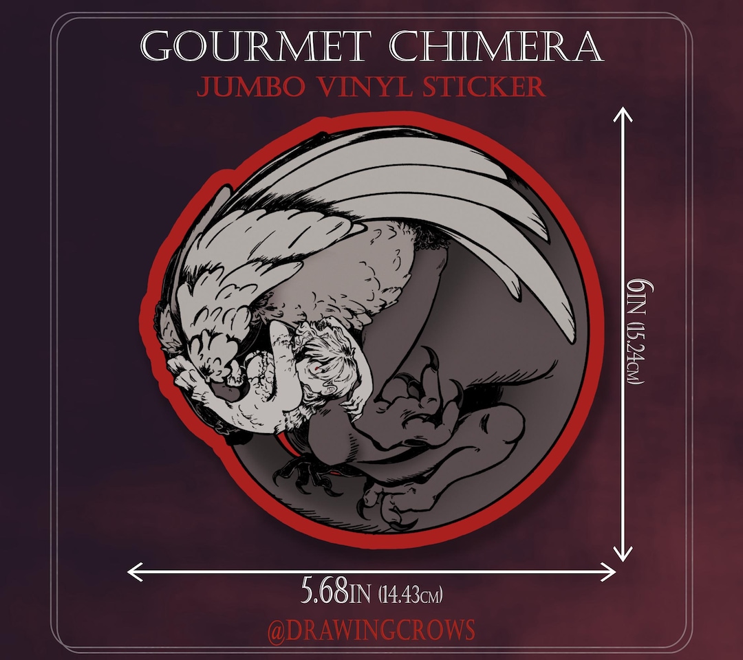 Gourmet Chimera 6" Matte Vinyl Sticker - Etsy
