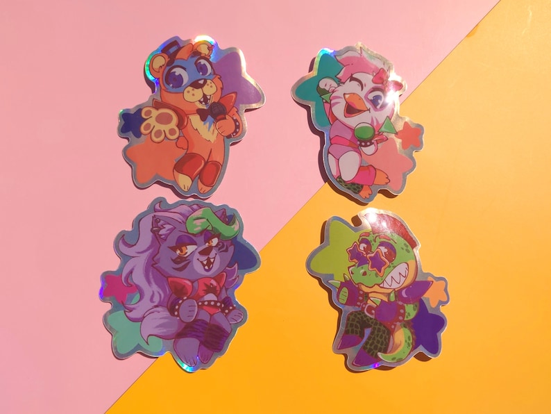 Five Nights at Freddy's: Security Breach Holographic Stickers SALE - Etsy