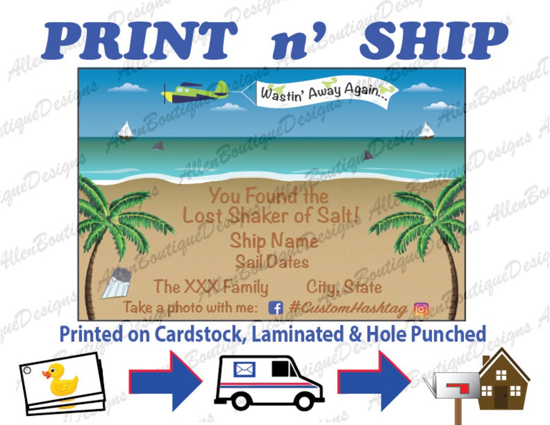 Margarita Beach Lost Salt Shaker Tags: Customized Cruise Gift - Etsy