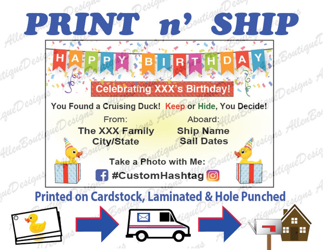 Birthday Celebration Tags Print N' Ship! Customized Duck Tags: Birthday ...