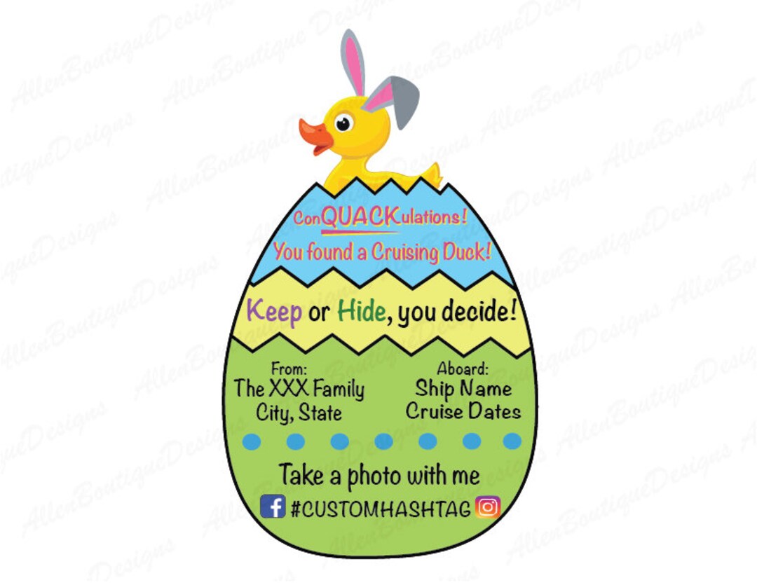 Customized Duck Tags: Theme Easter / Customized With Your Personal ...