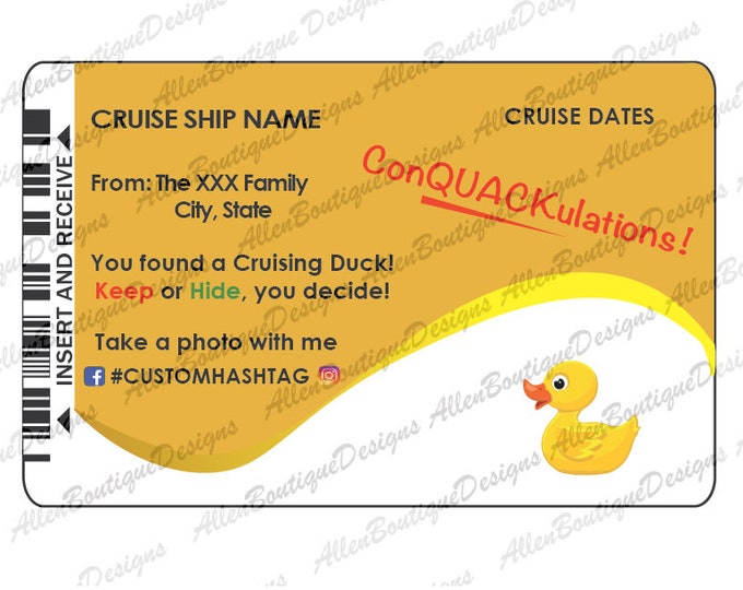 Tic Tac Duck, Cruising Ducks, Duck Games, Cruise - Etsy