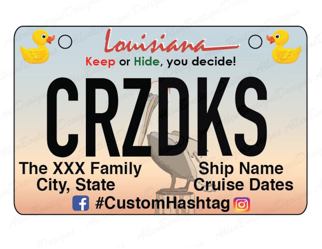 Louisiana License Plate Cruising Duck Tags / Cruise Duck Tags ...