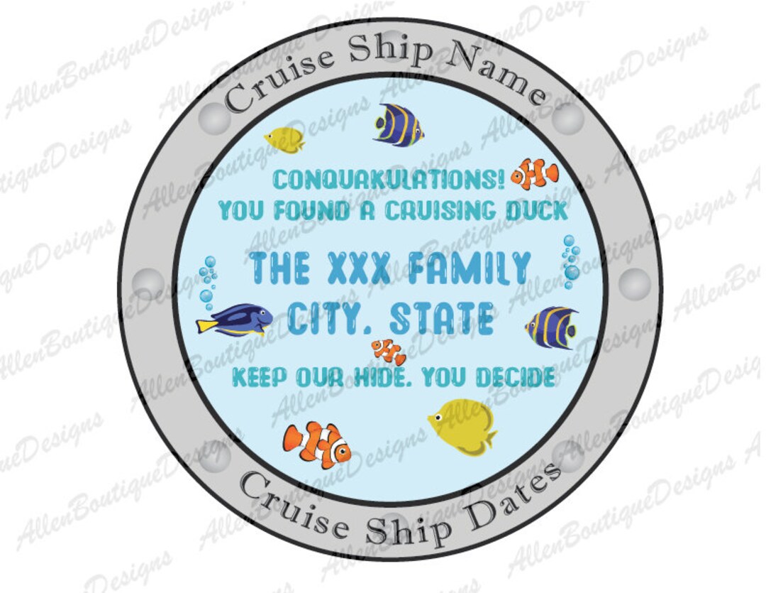 Port Hole Customized Duck Tags: Theme Port Hole / Cruise Duck Tags ...