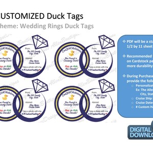 Wedding Rings Customized Duck Tags: Theme Wedding Rings / - Etsy