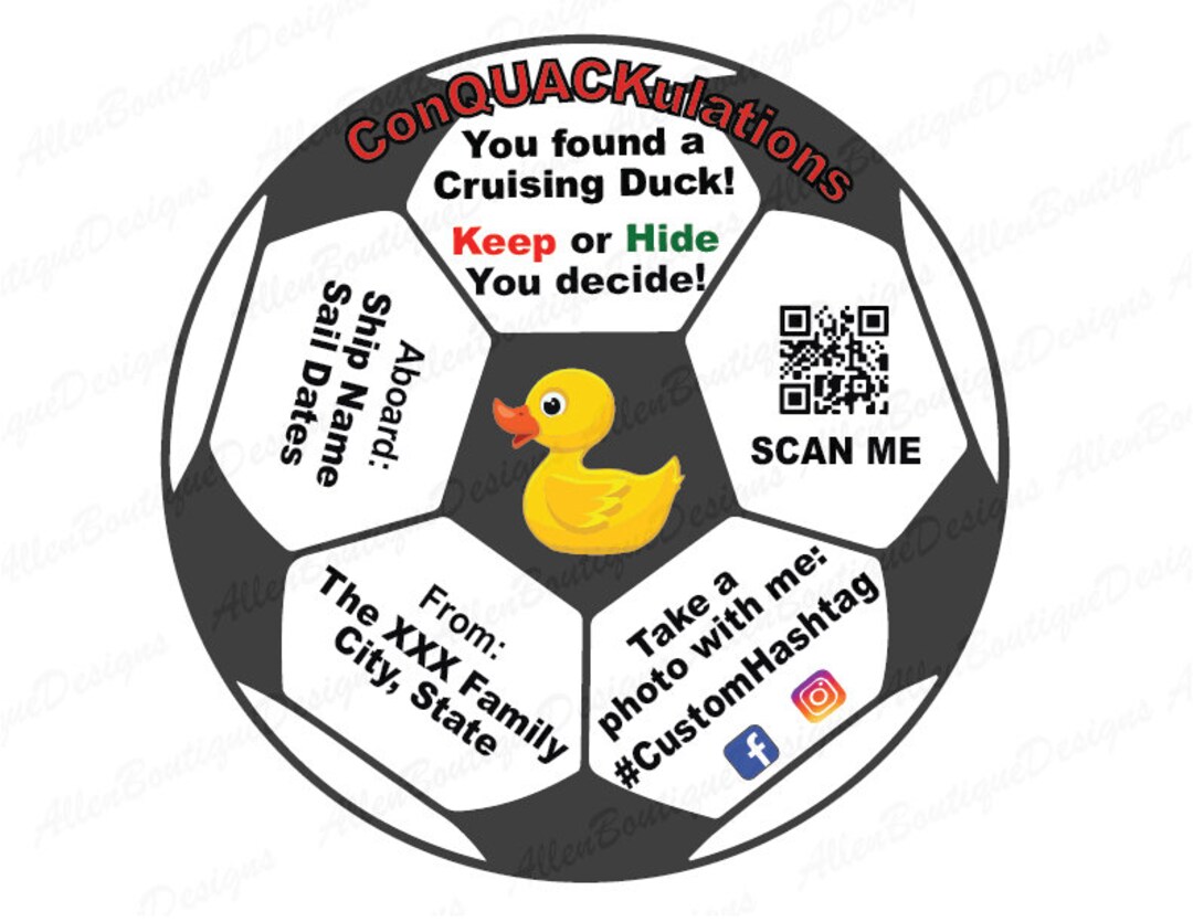 Soccer Ball Customized Round Duck Tags: Theme Soccer Duck Tags ...