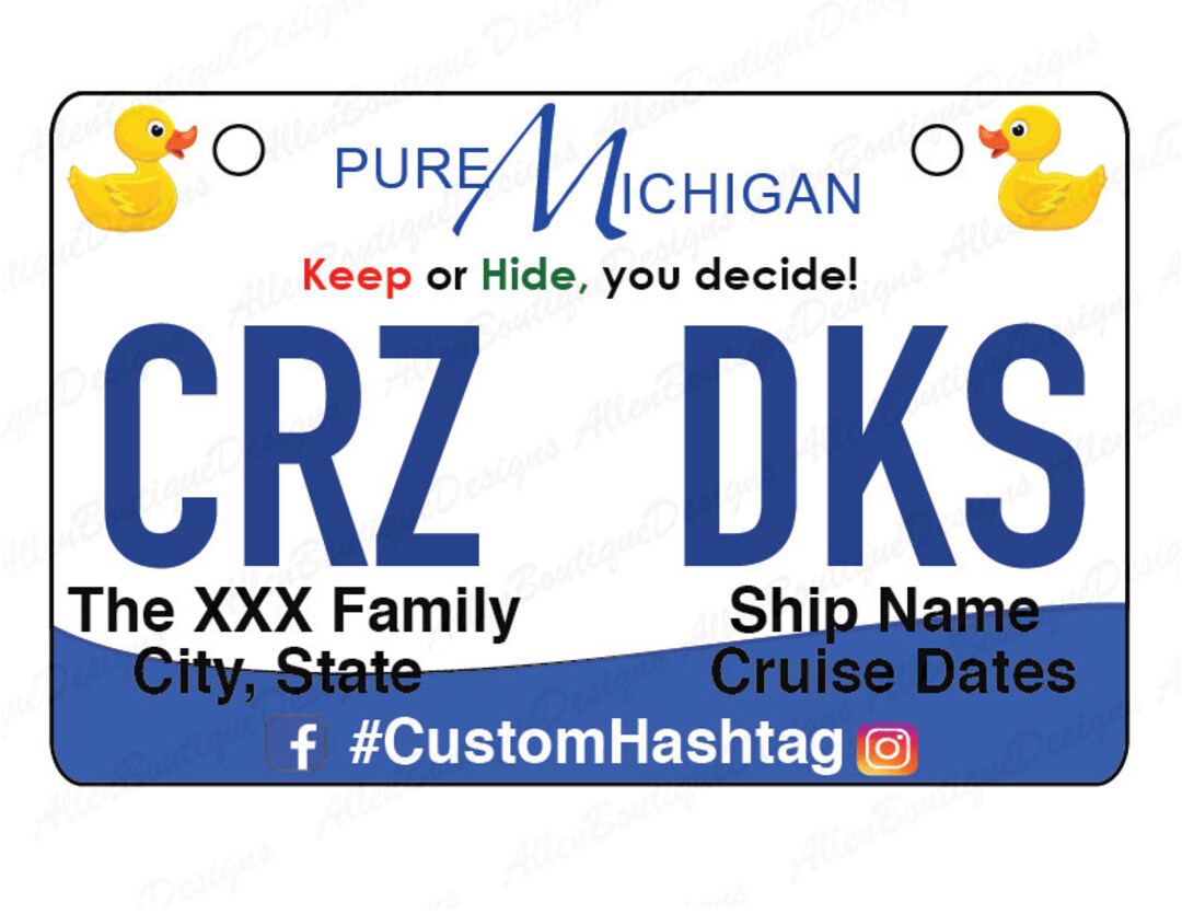 Michigan License Plate Cruising Duck Tags / Cruise Duck Tags ...