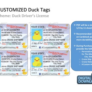 Customized Duck Tags: Duck Driver's License / Customized With Your ...