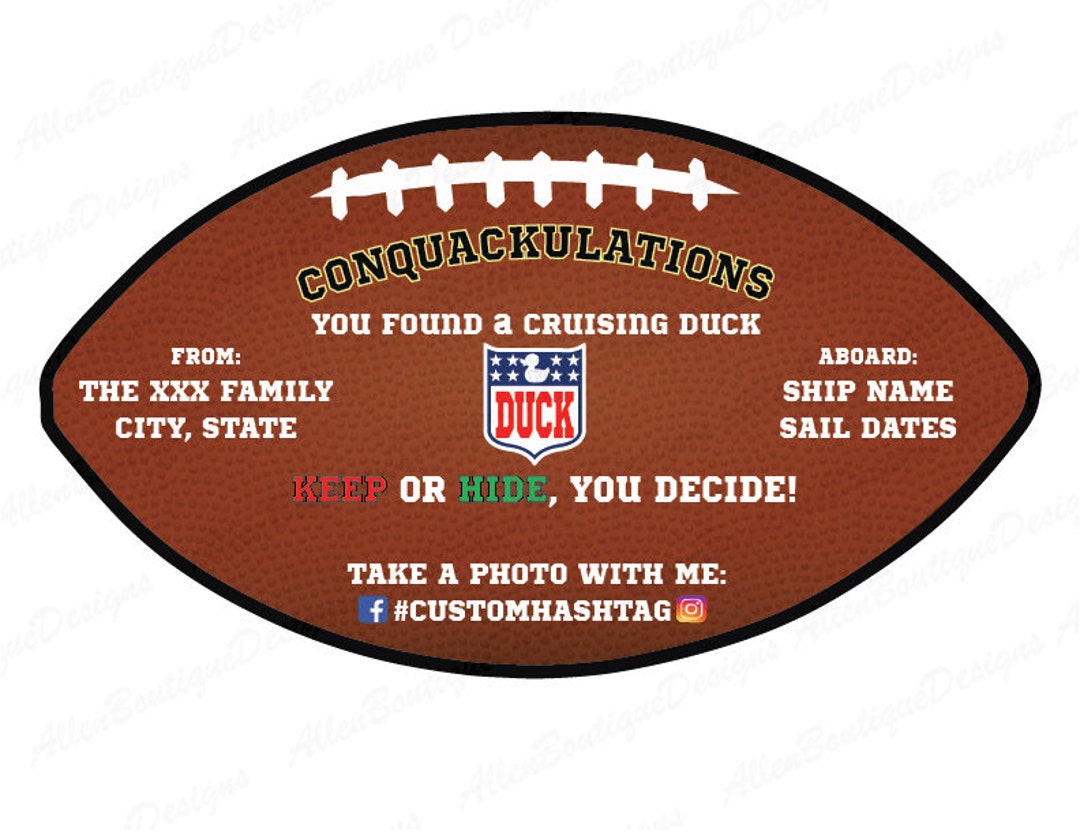 Football Customized Duck Tags: Theme Football / Customized With Your ...