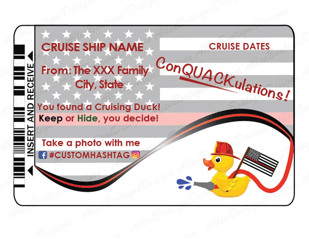 Firefighter Flag / Cruise Duck Tags / Customized With Your Personal ...