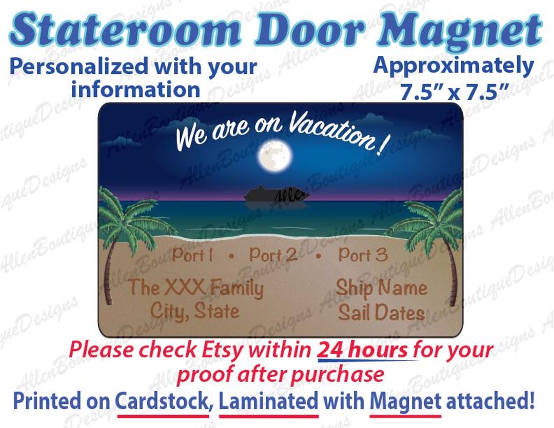 Personalized Moonlight Beach Cruise Door Magnet - Etsy