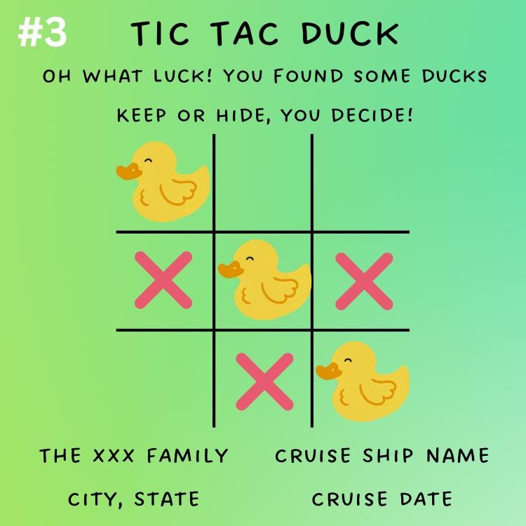 Tic Tac Duck, Cruising Ducks, Duck Games, Cruise - Etsy