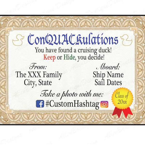 Graduation Duck Tag - Etsy