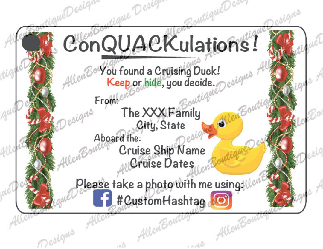 Customized Duck Tags: Theme Christmas / Customized With Your Personal ...