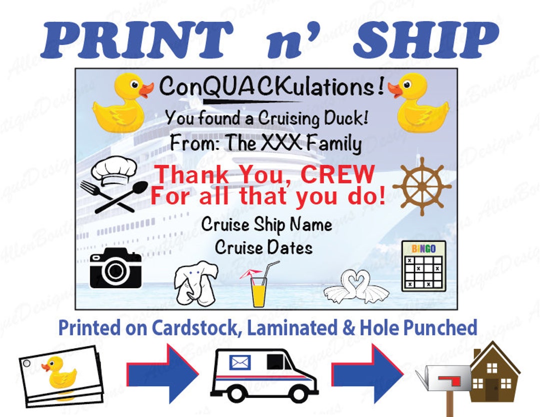 Thank You Crew Tags Print N' Ship! Customized Duck Tags: Thank You Crew ...