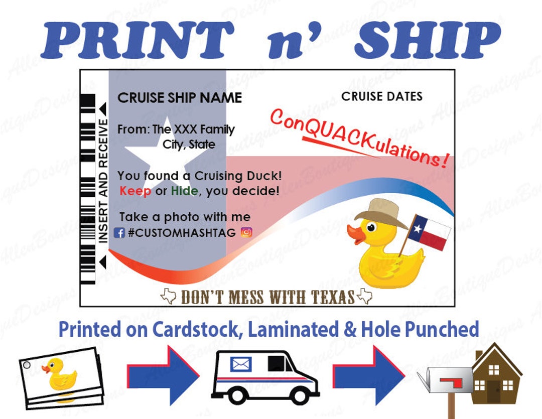 Texas Tags Print N' Ship! Customized Duck Tags: Texas/ Customized With ...