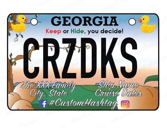 Georgia License Plate / Cruise Duck Tags / Customized With - Etsy