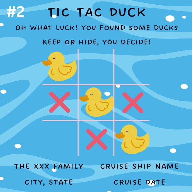Tic Tac Duck, Cruising Ducks, Duck Games, Cruise - Etsy