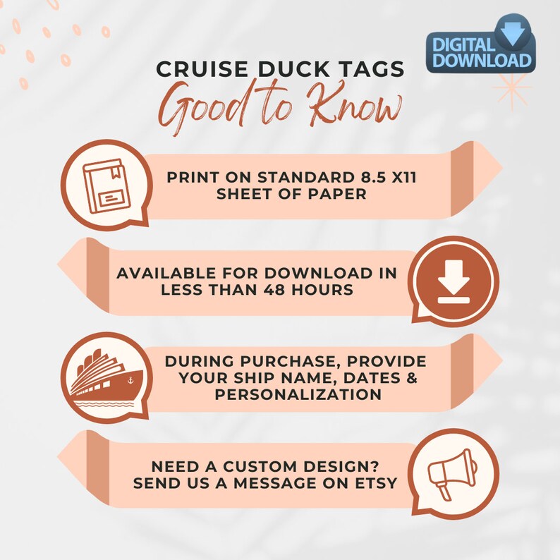 Custom Cruise Duck Tags With QR Code (digital Download) - Etsy