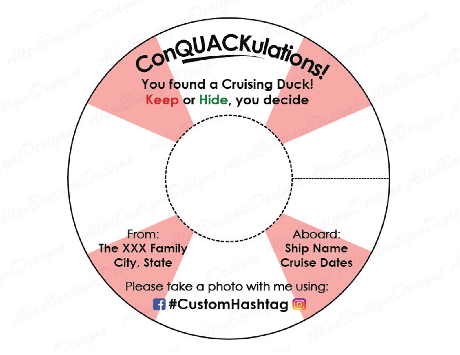 Customized Duck Tags: Theme Life Preserver Duck Tag / - Etsy