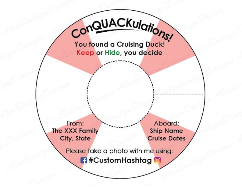 Customized Duck Tags: Theme Life Preserver Duck Tag / - Etsy