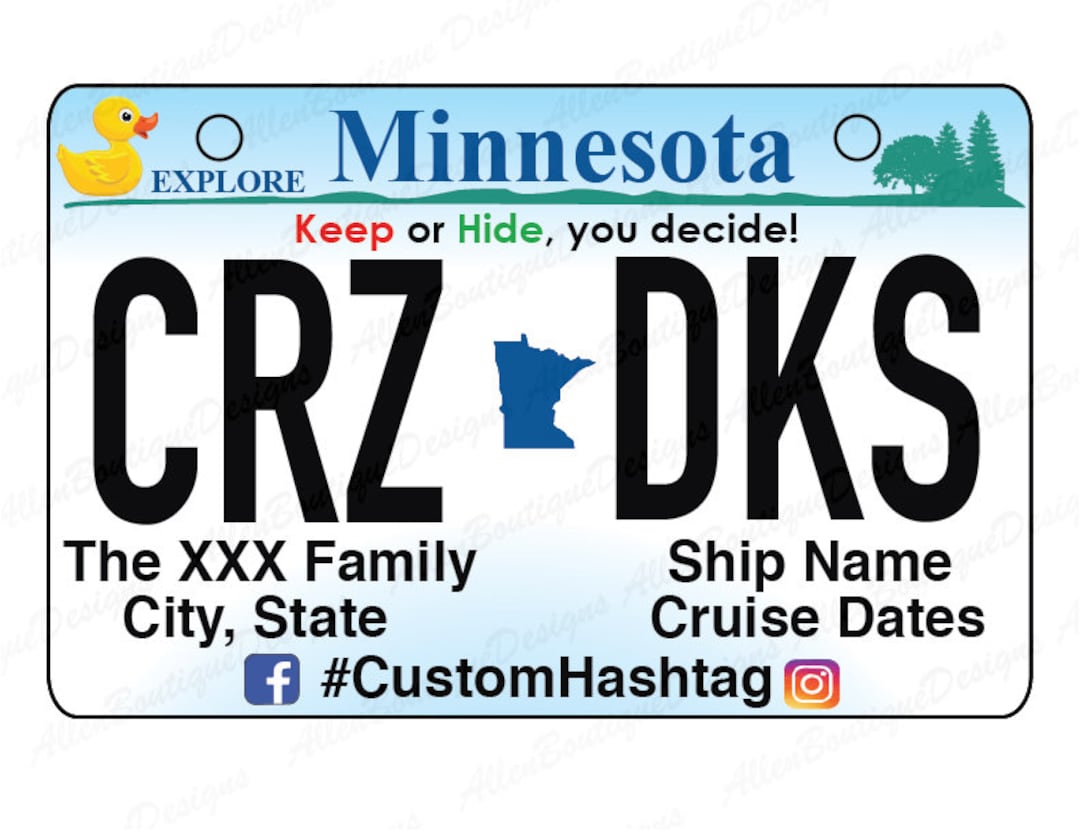 Minnesota License Plate Cruising Duck Tags / Cruise Duck Tags ...