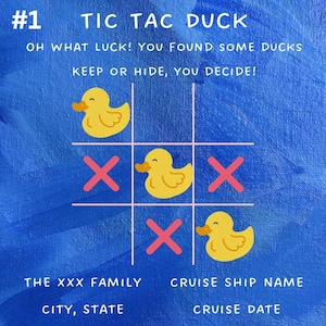 Tic Tac Duck, Cruising Ducks, Duck Games, Cruise - Etsy