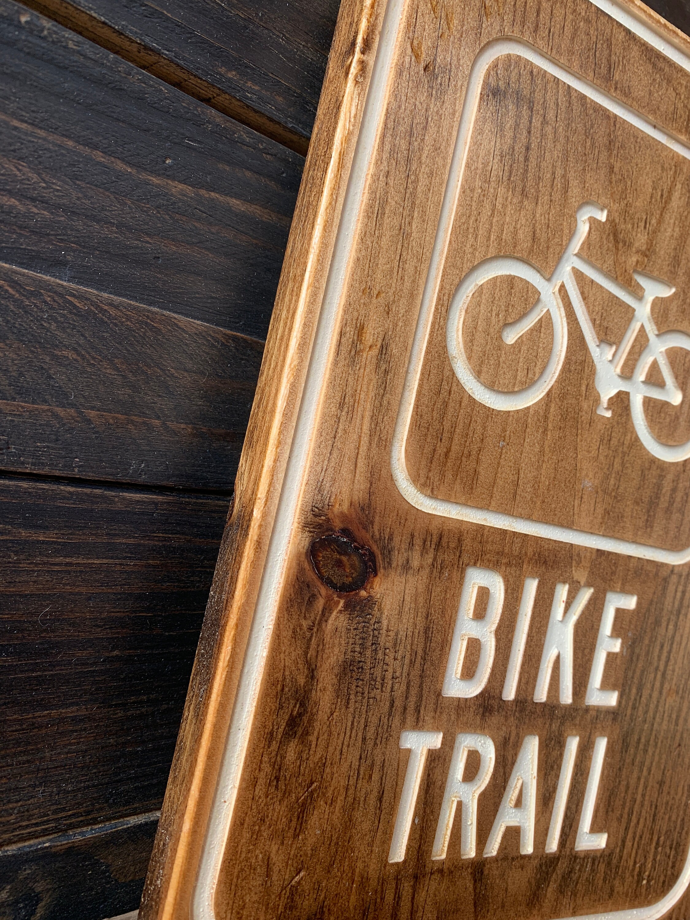 Bike Trail Sign Wood Biker's Sign | Etsy