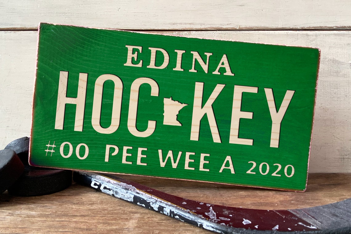 Hockey Team Wood Sign Rustic Wood Hockey Plaque | Etsy