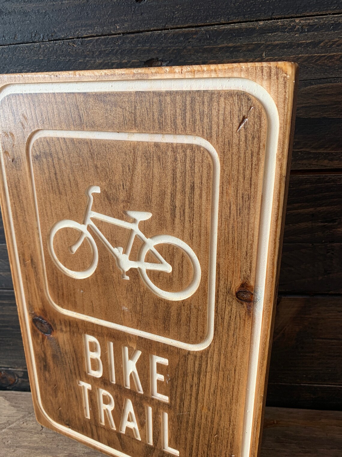 Bike Trail Sign Wood Biker's Sign | Etsy