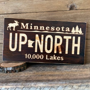 Minnesota up North Wood Signs Bear up North Sign Moose up North Sign ...